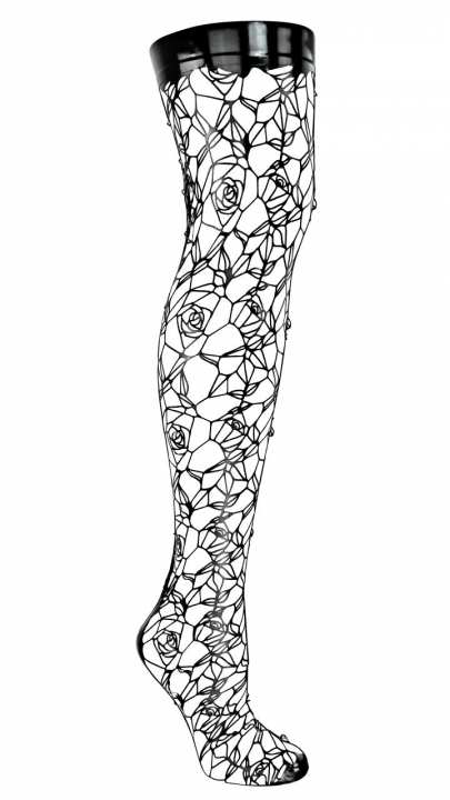 RubberTech-Clothing - Latex Strumpf Lace Rose Laser Cut