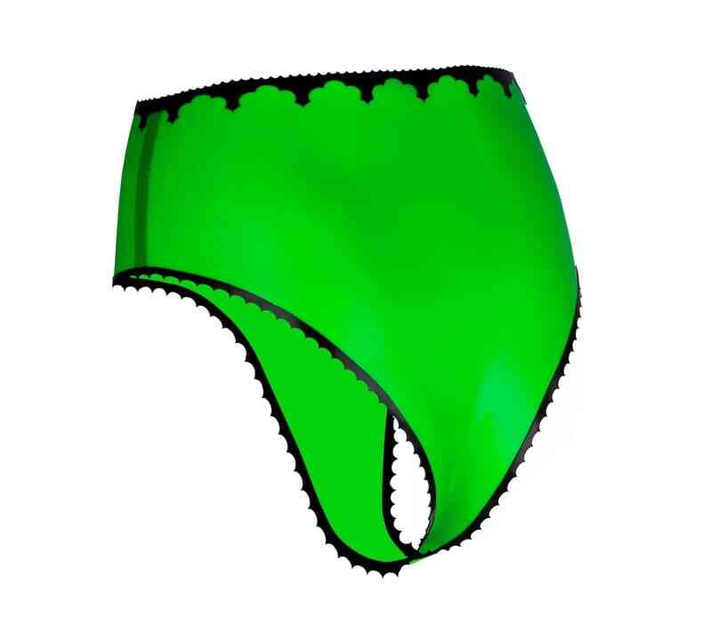 RubberTech-Clothing - Latex High Waist String LACY SPIKE- Laser Edition