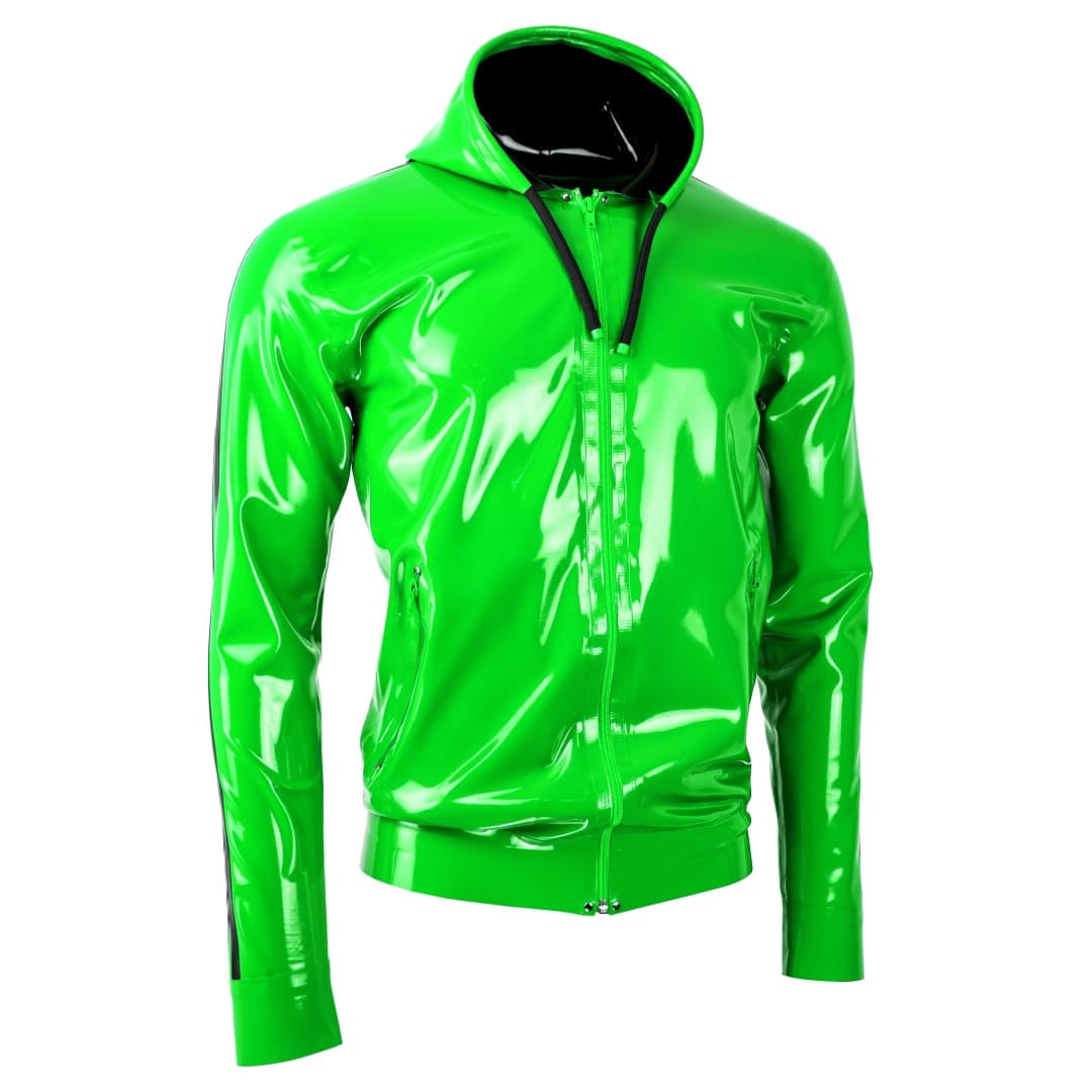 RubberTech-Clothing - Tracksuit Jacket Stripes Laser Cut Latex