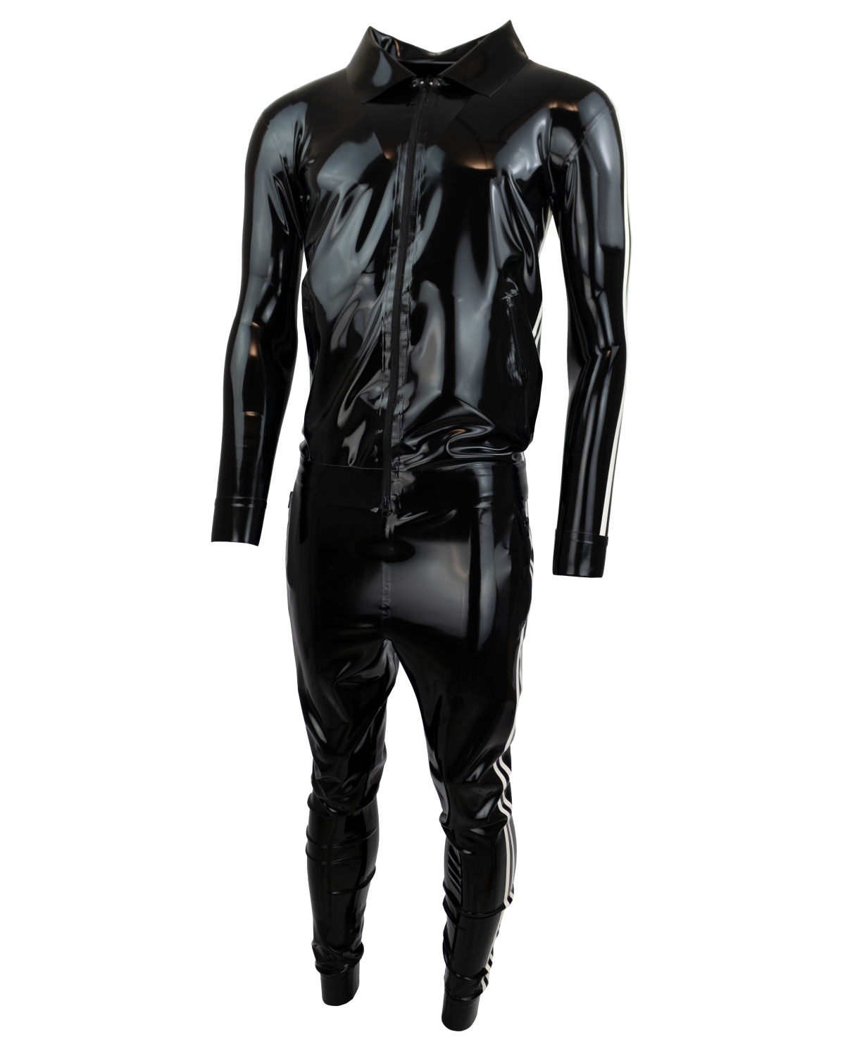 RubberTech-Clothing - Latex Tracksuit DOUBLE STRIPE Laser Edition