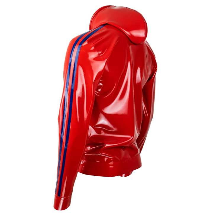 RubberTech-Clothing - Tracksuit Jacket Stripes Laser Cut Latex